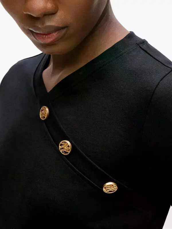 Karl Lagerfeld Button-embellished Long-sleeve Top