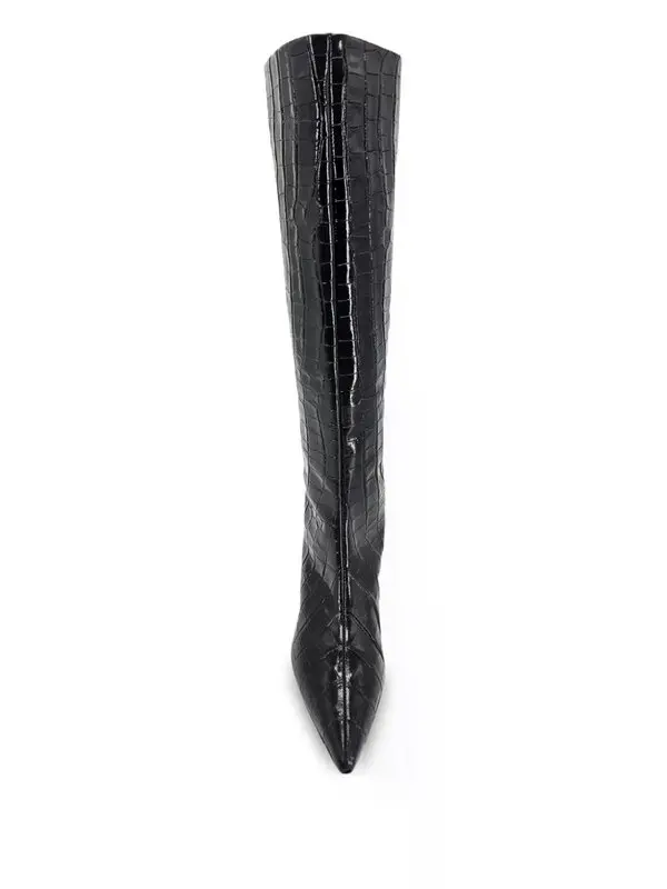 MADISON MAISON 45mm Croc-effect Pointy-toe Boots