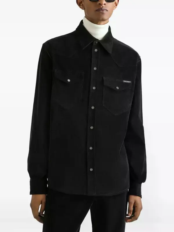 Dolce & Gabbana Corduroy Press-stud Shirt