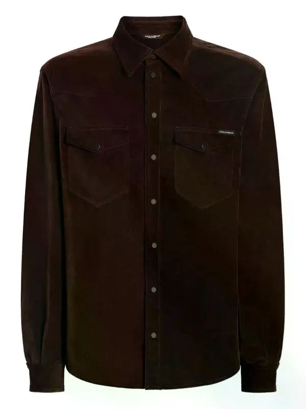 Dolce & Gabbana Corduroy Shirt With Chest Pockets