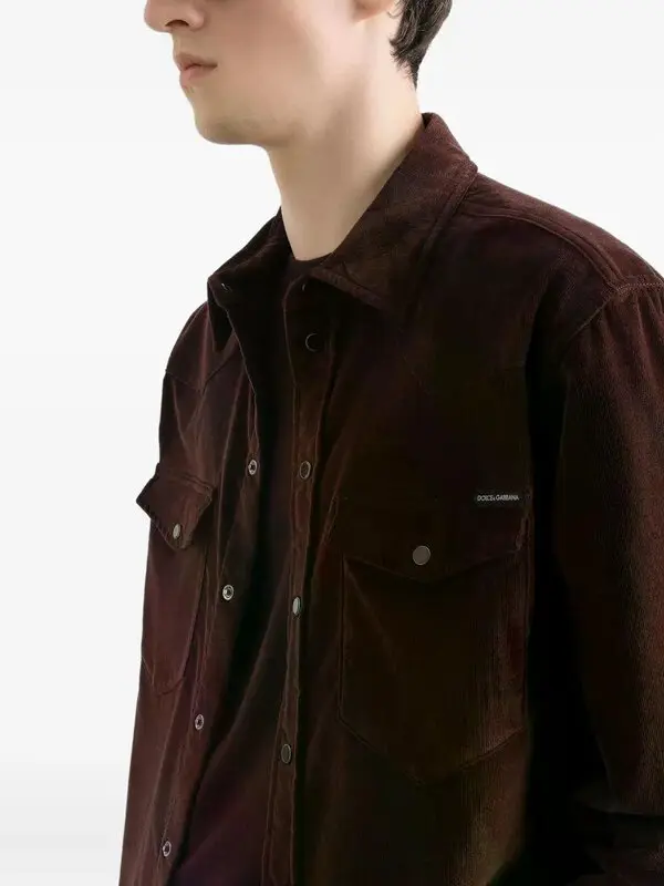 Dolce & Gabbana Corduroy Shirt With Chest Pockets