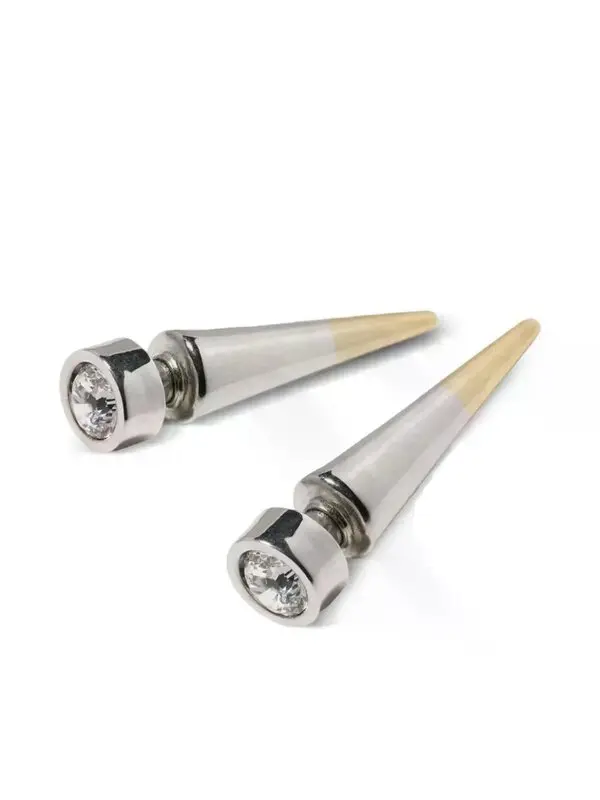 PANCONESI Diamanté-set Spike Earrings - Silver