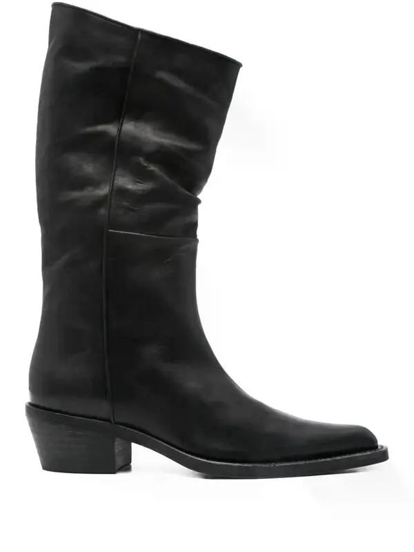 Khaite 45mm Clive Leather Boots - Black