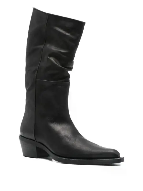 Khaite 45mm Clive Leather Boots - Black