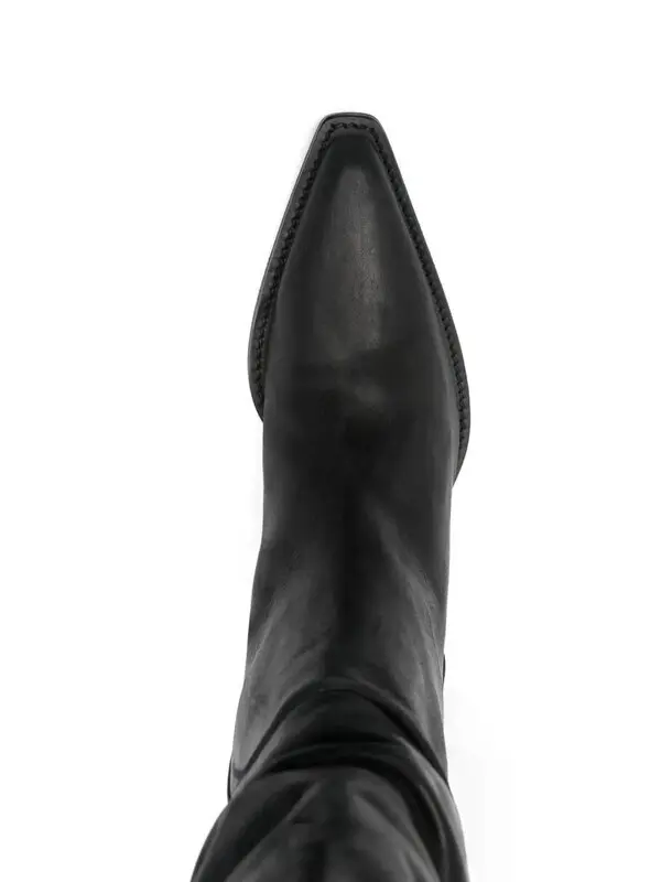 Khaite 45mm Clive Leather Boots - Black