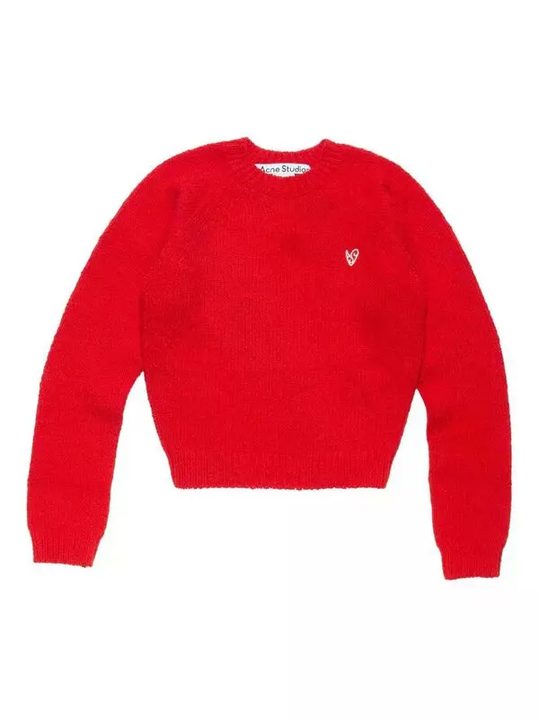 Acne Studios Heart-embroidered Raglan-sleeve Sweater