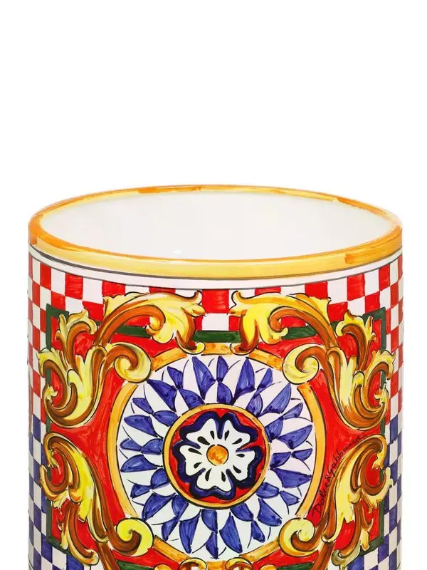 Dolce & Gabbana Geometric-patterned Ceramic Vase
