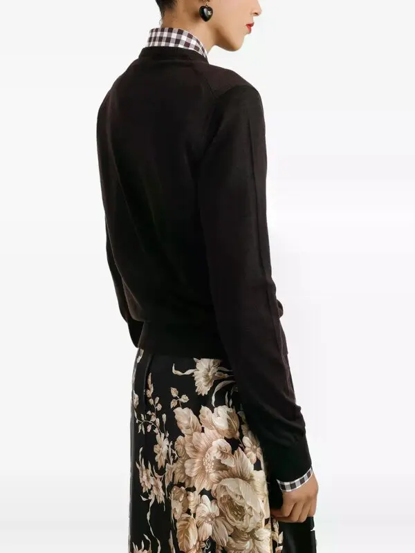 Dolce & Gabbana Logo-embroidered Cashmere Top