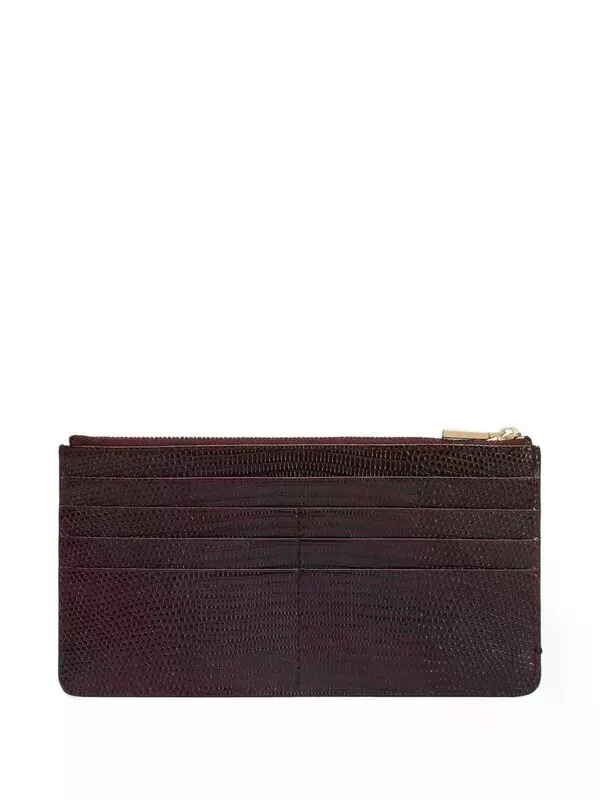 Dolce & Gabbana Zip-top Leather Card Holder - Brown
