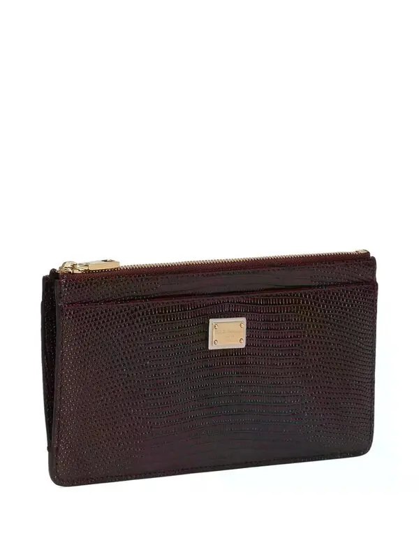 Dolce & Gabbana Zip-top Leather Card Holder - Brown