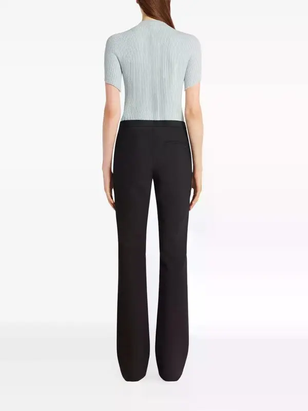 COURREGES Ribbed Short Sleeve Top