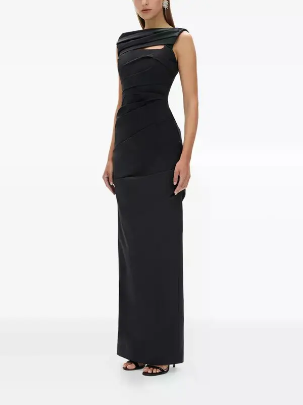 Rachel Gilbert Camille Draped Cut-out Gown