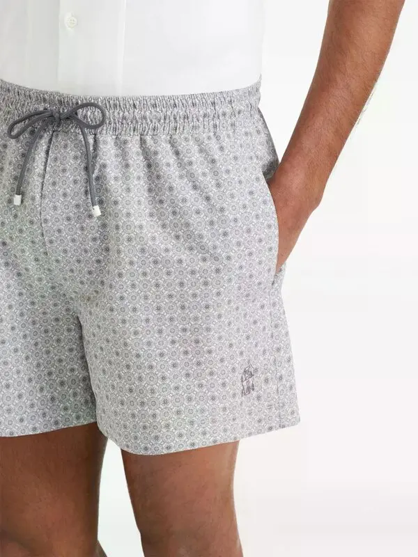 Brunello Cucinelli Graphic-print Swim Shorts - Grey