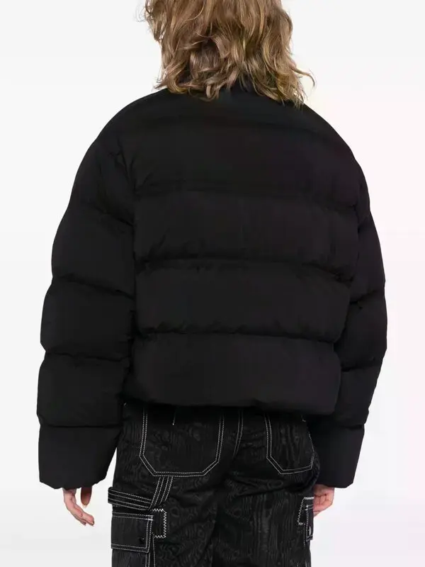 Alexander Wang Reflective-logo Cropped Puffer Jacket