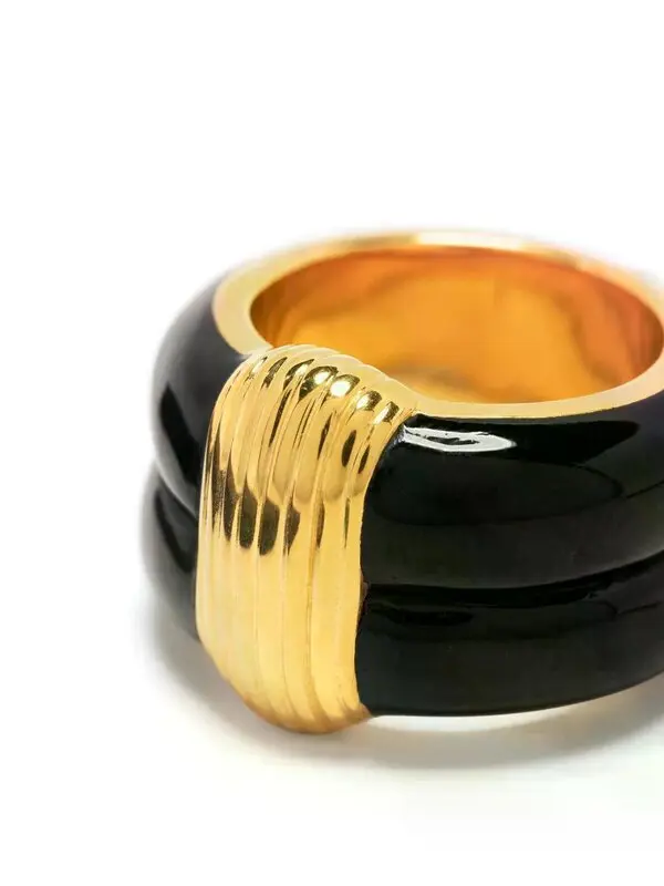 AURÉLIE BIDERMANN Katt Double-layer Ring - Black