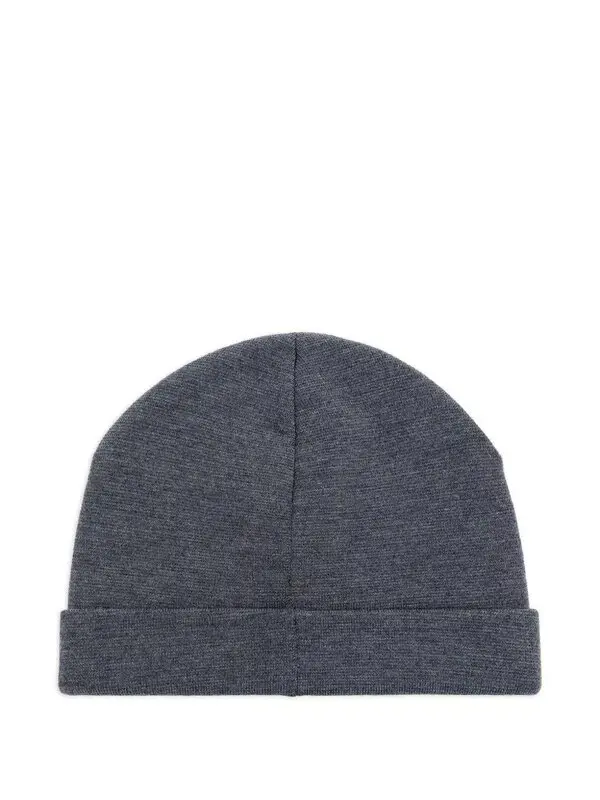 Emporio Armani Logo Embroidered Wool Beanie Hat