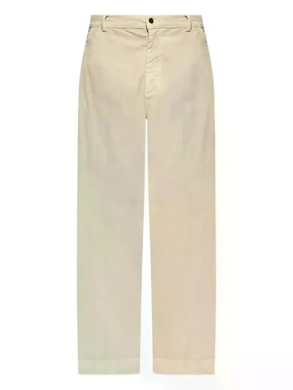 Officine Générale Button-fly Cotton Trousers - Neutrals