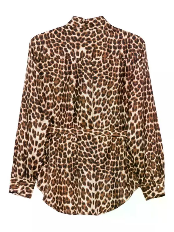 P.a.r.o.s.h Leopard-print Belted Shirt