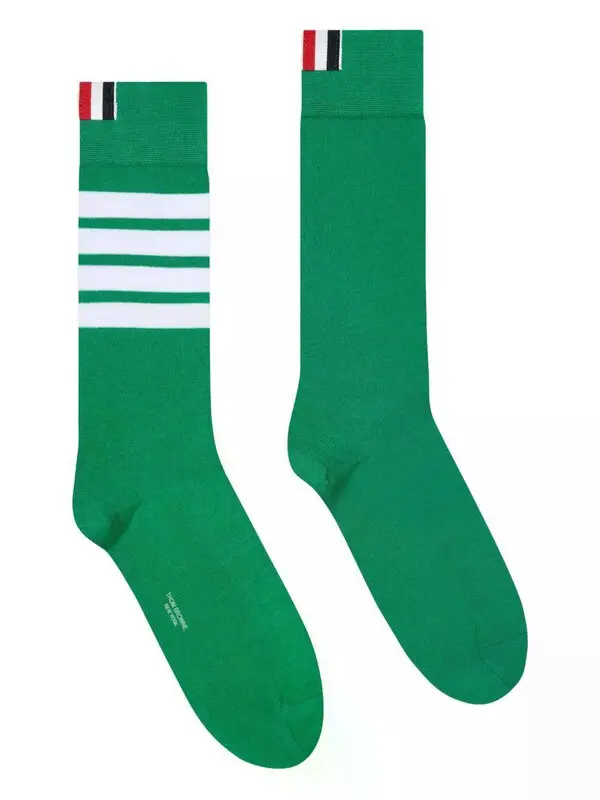 Thom Browne Four-bar Socks - Green