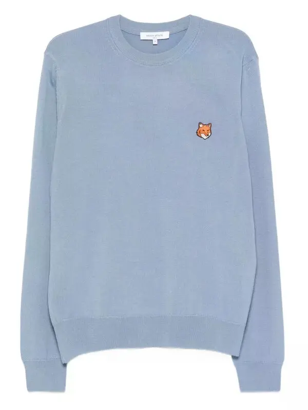 Maison Kitsuné Fox Head Wool Sweater - Blue
