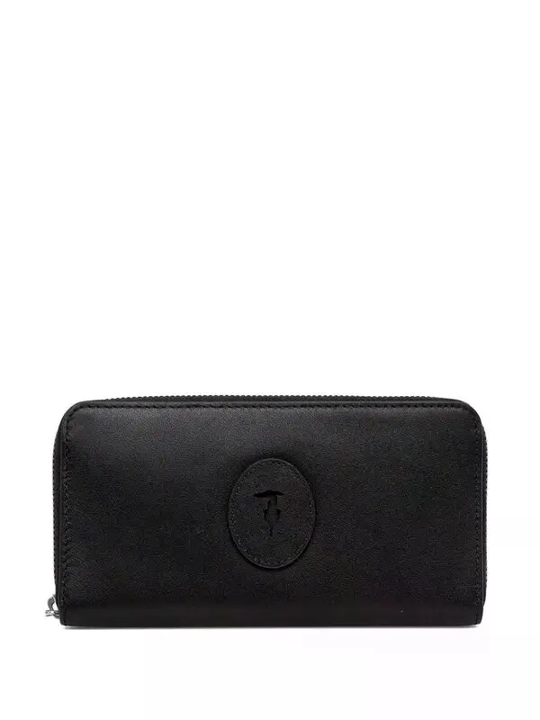 TRUSSARDI Leather Zip-around Wallet - Black