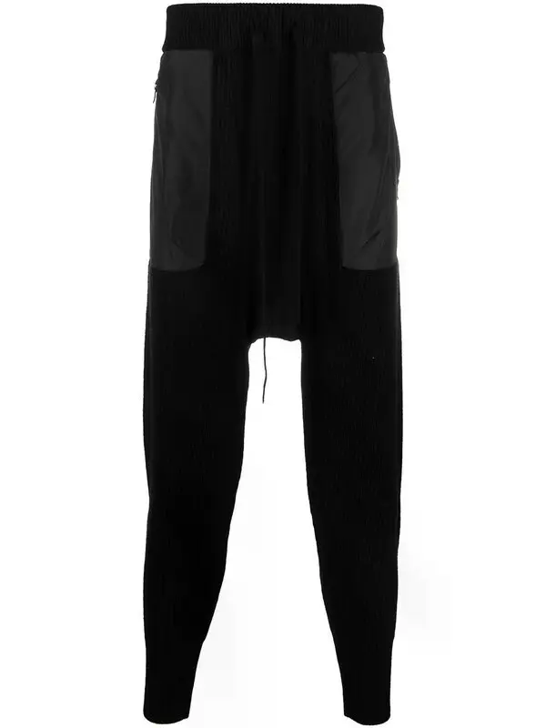 THE VIRIDI-ANNE Fleece-lined Slim Trousers - Black