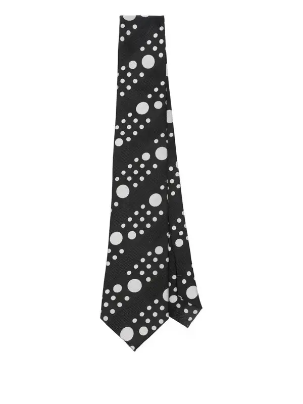 Yohji Yamamoto Polka-dot Silk Tie - Black