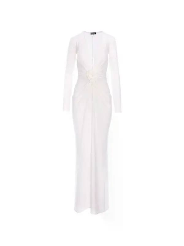 ROSERRY Mallorca Twist-neck Maxi Dress - White