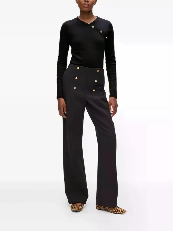 Karl Lagerfeld Button-embellished Long-sleeve Top