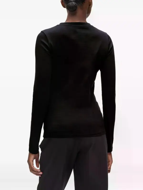 Karl Lagerfeld Button-embellished Long-sleeve Top