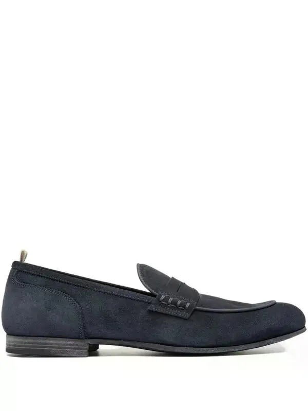 Officine Creative Penny-stitched Suede Loafers