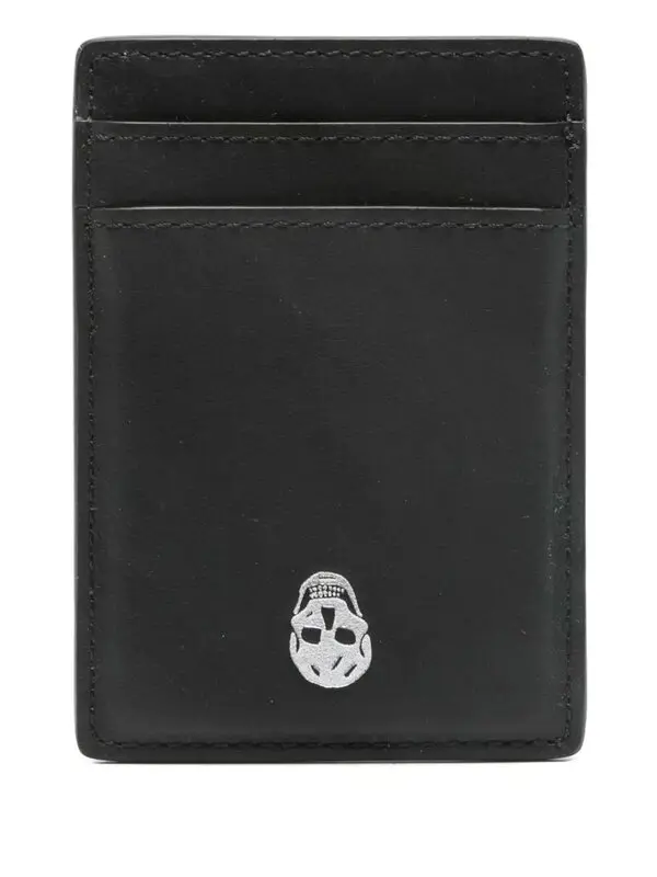 Alexander McQueen Skull Magnetic Card Holder - Black