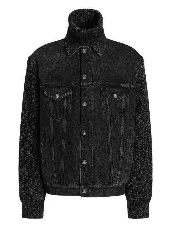 Dolce & Gabbana Knitted-panel Denim Jacket
