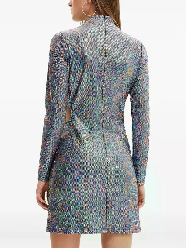 Desigual Abstract Print Cut-out Mini Dress