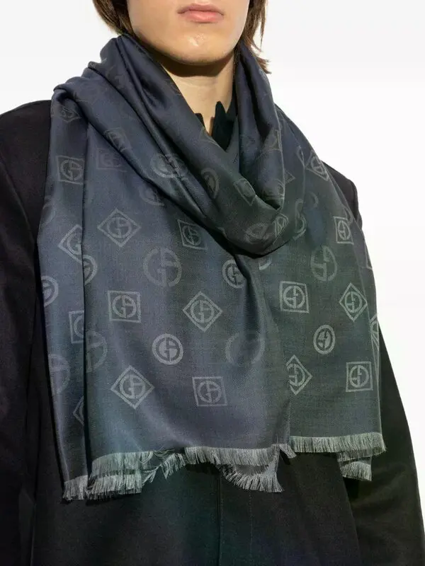 Giorgio Armani Logo-pattern Jacquard Scarf