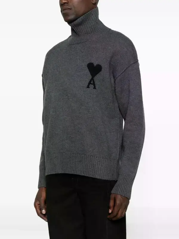 AMI Paris De Coeur Roll-neck Sweater