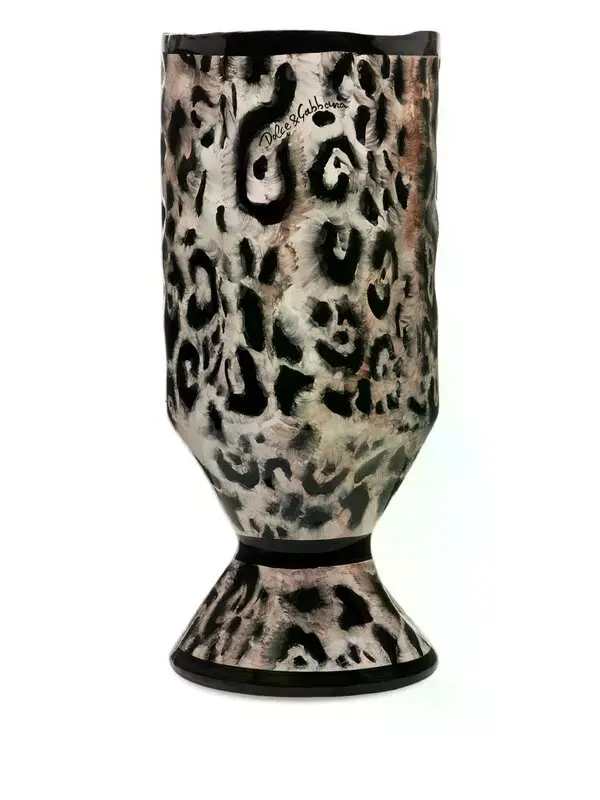 Dolce & Gabbana Leopard-print Ceramic Vase - Brown