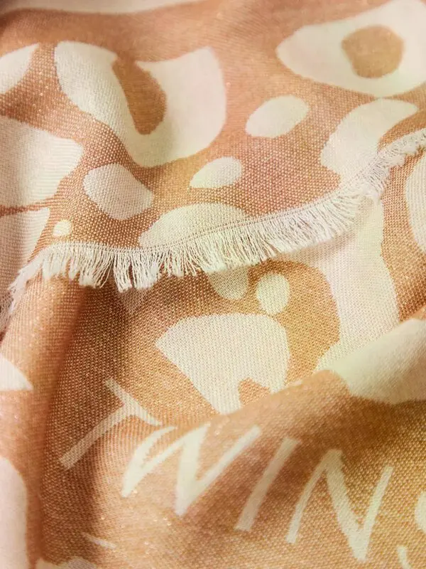 TWINSET Leopard-print Fringed Scarf
