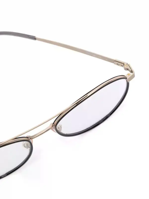 BOSS Polished-effect Round-frame Glasses