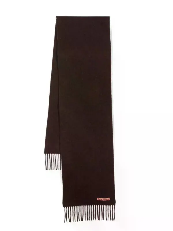 Acne Studios Logo-patch Scarf - Brown