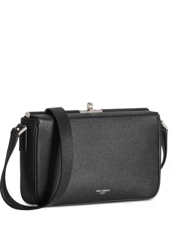 Dolce & Gabbana Structured Leather Messenger Bag - Black