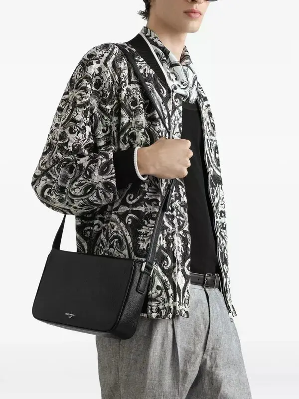 Dolce & Gabbana Structured Leather Messenger Bag