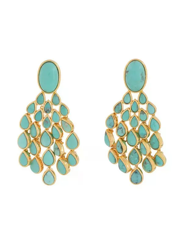 AURÉLIE BIDERMANN Cherokee Turquoise Drop Earrings - Blue