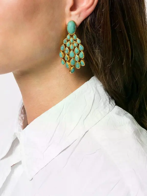 AURÉLIE BIDERMANN Cherokee Turquoise Drop Earrings