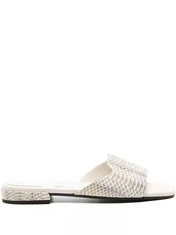 JIMMY CHOO Dina Snakeskin-print Sandals - Neutrals