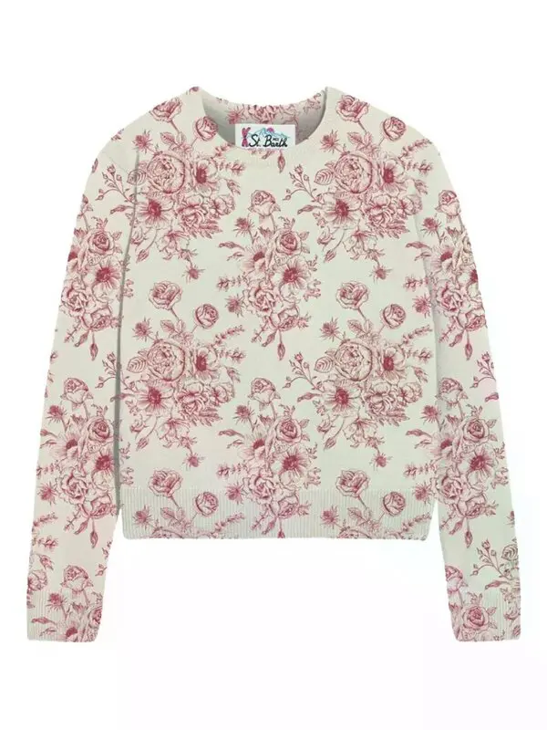 MC2 SAINT BARTH Floral-print Crew-neck Sweater