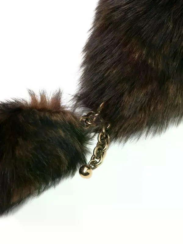 Chloé Lamb-fur Chain-embellished Scarf