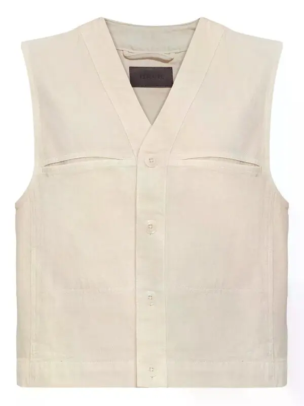 LEMAIRE Button-fastening Sleeveless Vest - Neutrals