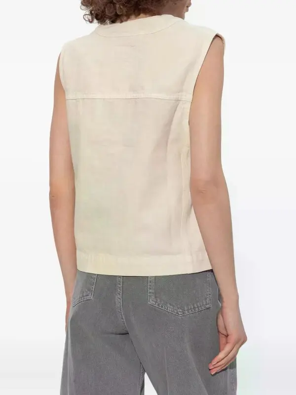 LEMAIRE Button-fastening Sleeveless Vest - Neutrals