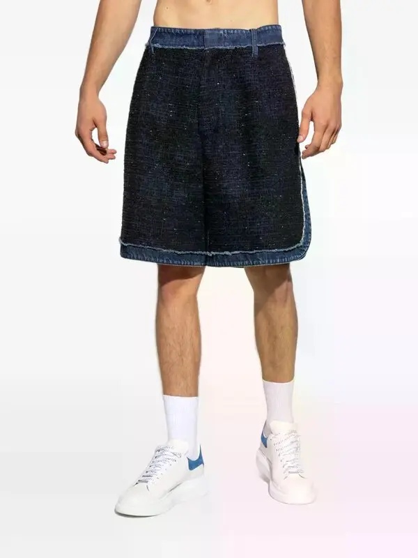 Dsquared2 Denim-trimmed Tweed Shorts